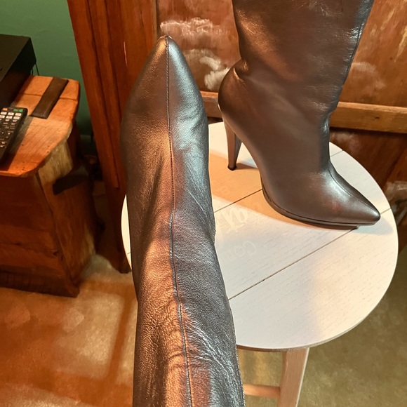 Colin Stuart | Shoes | Colin Stuart 2 Tall Stiletto Pewter Boots Size 1 ...